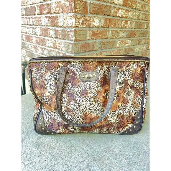 Kathy Von Zeeland | Bags | Kathy Van Zeeland Brown Animal Print Tote ...